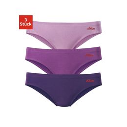 Bikinislip s.Oliver, Damen, Gr. 40/42 (L), bunt (beere, lila), Jersey, Obermaterial: 90% Baumwolle, 10% Elasthan (LYCRA), unifarben, körpernah, Unterhosen, aus elastischer Baumwoll-Qualität