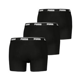 Boxershorts Puma "Puma MEN EVERYDAY BASIC BOXERS 3P", Damen, Gr. M, schwarz, Single Jersey, Obermaterial: 95% Baumwolle, 5% Elasthan, k&ouml;rpernah, Unterhosen, Komfortabler elastischer Logobund