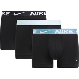 NIKE UNDERWEAR Trunk &raquo;TRUNK 3PK&laquo; Packung, 3er, 3 Stk. mit NIKE Logo-Elastikbund BLK - GLACIER BLUE/ DNIM TURQ./ BLK L (50) - 3 Stk. 3 Stk. L (50)...