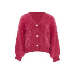 Swirly Knit Cardigan female Pink size M