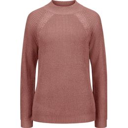 Damen Stehkragenpullover mit Raglan-&Auml;rmeln rosenholz, Gr&ouml;&szlig;e 48