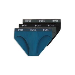 Slip BOSS "Brief 3P Power", Herren, Gr. XXL, 3 Stk., open miscellaneous 962, Single Jersey, Obermaterial: 95% Baumwolle, 5% Elasthan, körpernah, Unterhosen Slip, mit BOSS Schriftzug