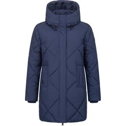 Steppmantel Ragwear "Diamanta", Damen, Gr. S (36), blau (dunkelblau), Obermaterial: 100% Polyester; Innenfutter: 100% Polyester; Wattierung: 100% Polyester, Basic, A-Linie ca. Mitte Oberschenkel, hoch geschlossener Ausschnitt, &Auml;rmel ohne &Auml;rmelschlitz Rippstrickb&uuml;ndchen, M&auml;ntel Steppmantel, Wasserdichter Damen Kurzmantel mit Kapuze