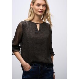 Street One Langarmbluse mit Mesheinsatz darkest brown 42 42 Bluse von Street One