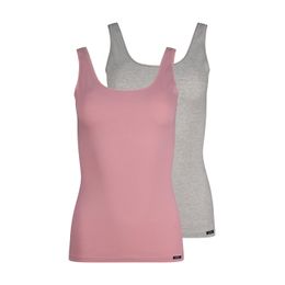 Unterhemd Skiny "Cotton Advantage", Damen, Gr. 42, N-Gr, zephyrmelange selection, Obermaterial: 94% Baumwolle, 6% Elasthan, unifarben, figurbetont, Rundhals, Unterhemden Unterhemd, bequem, weich, basic, eng, Baumwollmix