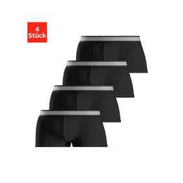 H.I.S. H.I.S Hipster Packung, 4 Stk. knapp sitzende Boxershorts aus Baumwollmischung schwarz M - 4 Stk. 4 Stk. M H.I.S Hipster im praktischen Viererpack