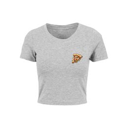Merchcode T-Shirt &raquo;Damen Ladies Pizza Comic Cropped Tee&laquo; 1 Stk. grey M M Modische gek&uuml;rzte T-Shirts f&uuml;r trendige Looks