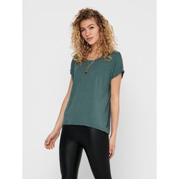 Only Damen Only T-Shirt &raquo;ONLMOSTER &ndash; T-Shirt mit melierter Optik und elastischem Material&laquo; meliert, casual, l&auml;ssig geschnitten, Viskosemischung, 