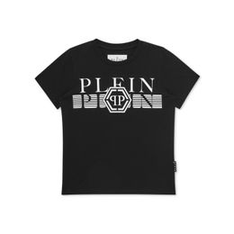 T-Shirt Philipp Plein "T-Shirt Rundhalsausschnitt Ss", Jungen, Gr. 6, 02, schwarz, Obermaterial: 100% Baumwolle, Shirts T-Shirt