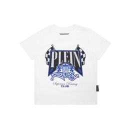 T-Shirt Philipp Plein "Racing Verziert", Jungen, Gr. 10, 01, wei&szlig;, Obermaterial: 100% Baumwolle, Shirts T-Shirt
