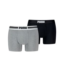 Puma Boxershorts »MEN EVERYDAY PLACED LOGO BOXERS 2P« Packung, 2er Pack, mit Logo Webbund middle grey melange / black S S Herrenunterhose von Puma