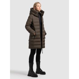 Steppmantel Khujo "NEKAR2", Damen, Gr. M, dull gr&uuml;n, 100% Polyester, unifarben, eingesetzt elastischer Bund mit Windstopper, M&auml;ntel Steppmantel