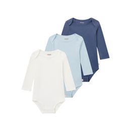 Langarmbody HUGGIES BABYWEAR "HUGB 3PK BODYSUIT", Jungen, Gr. 2 (62), N-Gr, huggies skyway, Feinripp, Obermaterial: 100% Baumwolle, unifarben, normal lang, Rundhals, abgerundeter Saum, Bodys, 3er-Pack, in Ripp-Optik