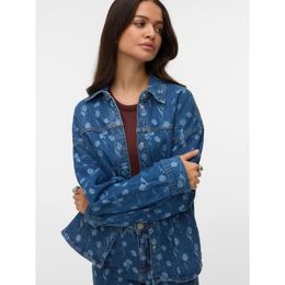 V&eacute;ro Moda VERO MODA Jeansbluse &raquo;VMHAYDEN LS FLOWER DENIM SHIRT RA380&laquo; Medium Blue Denim AOP:FLOWER S S Damen-Jeanshemd von Vero Moda