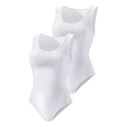 Shirtbody Vivance, Damen, Gr. 32/34, N-Gr, wei&szlig;, Obermaterial: 95% Baumwolle, 5% Elasthan, unifarben, Basic, k&ouml;rpernah, Rundhals, Bodys Shirtbody, aus elastischer Baumwoll-Qualit&auml;t