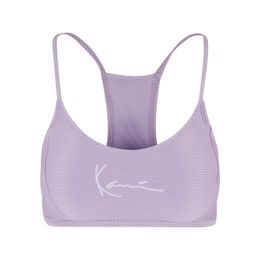 T-Shirt Karl Kani "Karl Kani Damen", Damen, Gr. L, lila, 93% Polyimid, 7% Elasthan, bedruckt, skinny fit, ohne Ausschnitt, Shirts T-Shirt