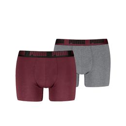 Puma Boxershorts &raquo;MEN EVERYDAY BASIC BOXERS 2P&laquo; Packung, 2er Pack, mit Logobund Burgundy / Grey Melange L L Unterhosen von Puma