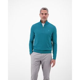 Lerros Troyer &raquo;Flachstrickpullover mit Troyerkragen&laquo; SWEDISH BLUE MELANGE XXL XXL Edle Flachstrickoptik