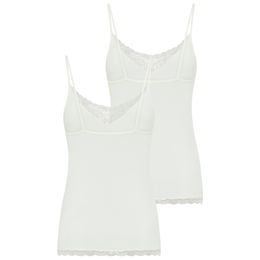 YSABEL MORA Damen Spaghettitop, Gr. Lchampagne, Obermaterial: 90% Polyamid, 10% Elasthan, Tops, elastisch, Spitzeneinsatz, schmale Tr&auml;ger, femininer
