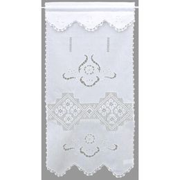 HOSSNER - ART OF HOME DECO Panneaux &raquo;Bondone&laquo; Stangendurchzug 1 Stk. tlg. H&auml;kelspitze - ECHTE Handarbeit wei&szlig; Obermaterial: 100% Baumwolle 110 cm