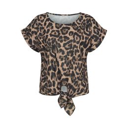 Cloud 5ive Damen CLOUD 5IVE T-Shirt &raquo;CLOUD 5IVE Top withknot detail and leo print&laquo; 1 Stk. L