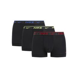 NIKE UNDERWEAR Trunk &raquo;TRUNK 3PK&laquo; Packung, 3er, 3 Stk. mit farbigem NIKE Logo-Elastikbund JV7 BLK-GM RYL/VLT/NI RD SWSH LF WB XL (52) - 3 Stk. 3...