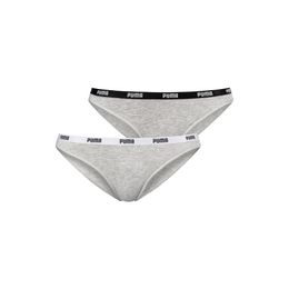 Bikinislip Puma "Iconic", Damen, Gr. S, grau (grau, meliert), Obermaterial: 57% Baumwolle, 38% Modal, 5% Elasthan, bedruckt, unifarben, bequem, Unterhosen, mit schmalem Logo-Webb&uuml;ndchen