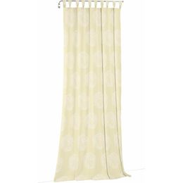 WIRTH Vorhang &raquo;Kingston&laquo; Schlaufen 1 Stk. tlg. beige Jacquard, Polyacryl, Polyester