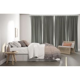 HOMING Vorhang &raquo;Kjell&laquo; verdeckte Schlaufen 1 Stk. tlg. blickdicht, uni, T&uuml;rvorhang, Wohnzimmer, Schlafzimmer grau Obermaterial: 100% Polyester 175 cm