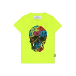 T-Shirt Philipp Plein "Smile", Jungen, Gr. 16, 29, gelbfluo, Obermaterial: 100% Baumwolle, Shirts T-Shirt
