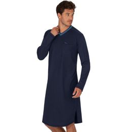 TRIGEMA Pyjama &raquo;Herren-Nachthemd aus Biobaumwolle (kbA)&laquo; 1 tlg. navy-C2C XL XL #aufgen&auml;htes Patch TRIGEMA Logo
