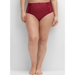 Taillenslip sheego, Damen, Gr. 40, 1 Stk., rot (burgund), 85% Polyamid, 10% Elasthan, 5% Baumwolle, Unterhosen Taillenslip