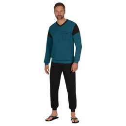 TRIGEMA Schlafanzug &raquo;Schlafanzug in modischem Design&laquo; 1 tlg. petrol 3XL 3XL DELUXE-Single-Jersey