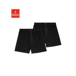 H.I.S. Weiter Boxer H.I.S, Herren, Gr. S, 2 Stk., schwarz, Jersey, Obermaterial: 95% Baumwolle, 5% Elasthan, unifarben, bequem, Unterhosen, aus weicher Single Jersey Ware