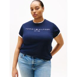 Tommy Hilfiger Curve Rundhalsshirt »CRV REG CORP LOGO C-NK SS« in größeren Größen verfügbar, mit Logostickerei Dark Night Navy 52 52 Shirt von...