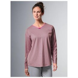 TRIGEMA Schlafanzug &raquo;Schlafanzug Oberteil Langarm mit s&uuml;&szlig;er Schleife&laquo; 1 tlg. candy XL XL DELUXE-Single-Jersey
