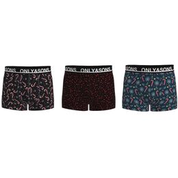 Only & Sons ONLY & SONS Herren Trunk "ONSXMAS TRUNK 3PACK", Gr. Mjet schwarz pack:candy cane, xmas decor, Jersey, Obermaterial: 95% Baumwolle, 5% Elasthan,