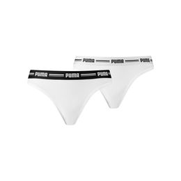 String Puma "Puma WOMEN STRING 2P", Damen, Gr. XL, wei&szlig;, Obermaterial: 57% Baumwolle, 38% Modal, 5% Elasthan, unifarben, eng, Unterhosen String, mit schmalem elastischem Logob&uuml;ndchen