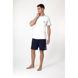 Fila Herren Pyjama &raquo;MAN JERSEY TOP + FRENCH TERRY PANTS PYJAMAS&laquo; 2 tlg. mit sportlichem Logo-Detail, Hose mit Tunnelzug wei&szlig; S