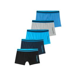 Bench. Boxer &raquo;Boxershorts f&uuml;r Jungen&laquo; Packung, 5 Stk. mit Logo Druck am Bein grau / t&uuml;rkis / blau / dunkelblau / navy 122/128 - 5 Stk. 5 Stk....