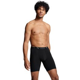 Puma Herren Puma Boxershorts &raquo;Puma MEN SPORT COTTON LONG BOXERS 2P&laquo; Packung, 2er Pack, mit Markenschriftzug im Bund schwarz M