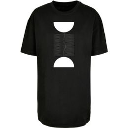 T-Shirt Merchcode "Merchcode Ladies Abstract Lines T-Shirt", Damen, Gr. M, schwarz, 100% Baumwolle, bedruckt, oversize, Rundhals, Shirts T-Shirt