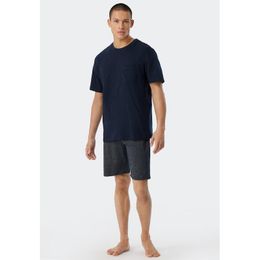 Schiesser Shorty &raquo;selected! premium inspiration&laquo; 2 tlg. mit rundem Halsausschnitt 800-blau 54 (XL) 54 (XL) Herren-Schlafanzug von Schiesser