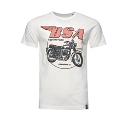 T-Shirt Recovered "BSA Birmingham Motorcycles", Damen, Gr. M, beige (ecru), 100% Baumwolle, bedruckt, normal, Rundhals, Shirts T-Shirt, mit coolem Print