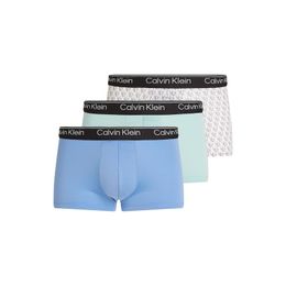 Calvin Klein Underwear Trunk &raquo;LOW RISE TRUNK 3PK&laquo; Packung, 3er, 3 Stk. mit Logo-Stretchbund GLACIER, PL MONOGRAM_ASH, STER BLUE S (48) - 3 Stk. 3...