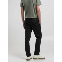 Chinohose Replay "Benni Regular Slim", Herren, Gr. 34, Länge 32, schwarz, Web, Obermaterial: 91% Baumwolle, 6% Elastomultiester, 3% Elasthan, regular fit lang, Hosen Chinohose