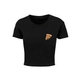Merchcode T-Shirt &raquo;Damen Ladies Pizza Comic Cropped Tee&laquo; 1 Stk. black L L Modische gek&uuml;rzte T-Shirts f&uuml;r trendige Looks