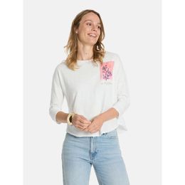 LIEBLINGSST&Uuml;CK Lieblingsst&uuml;ck Damen Rundhalsshirt &raquo;CamillaL&laquo; mit kleinem Print wei&szlig; M