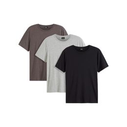 bonprix T-Shirt »T-Shirt (3er Pack)« Packung, 3, 3 Stk. tlg. T-Shirt (3er Pack) anthrazit meliert+hellgrau meliert+schwarz 64 (3XL) 64 (3XL)...