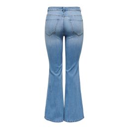 Bootcut-Jeans Only "ONLLUSH MW RETRO FLARED DNM", Damen, Gr. XL (42), Länge 30, medium blau denim, Denim/Jeans, Obermaterial: 64% Baumwolle, 31% Polyester, 3% Viskose, 2% Elasthan, unifarben, bootcut fit lang, Jeans